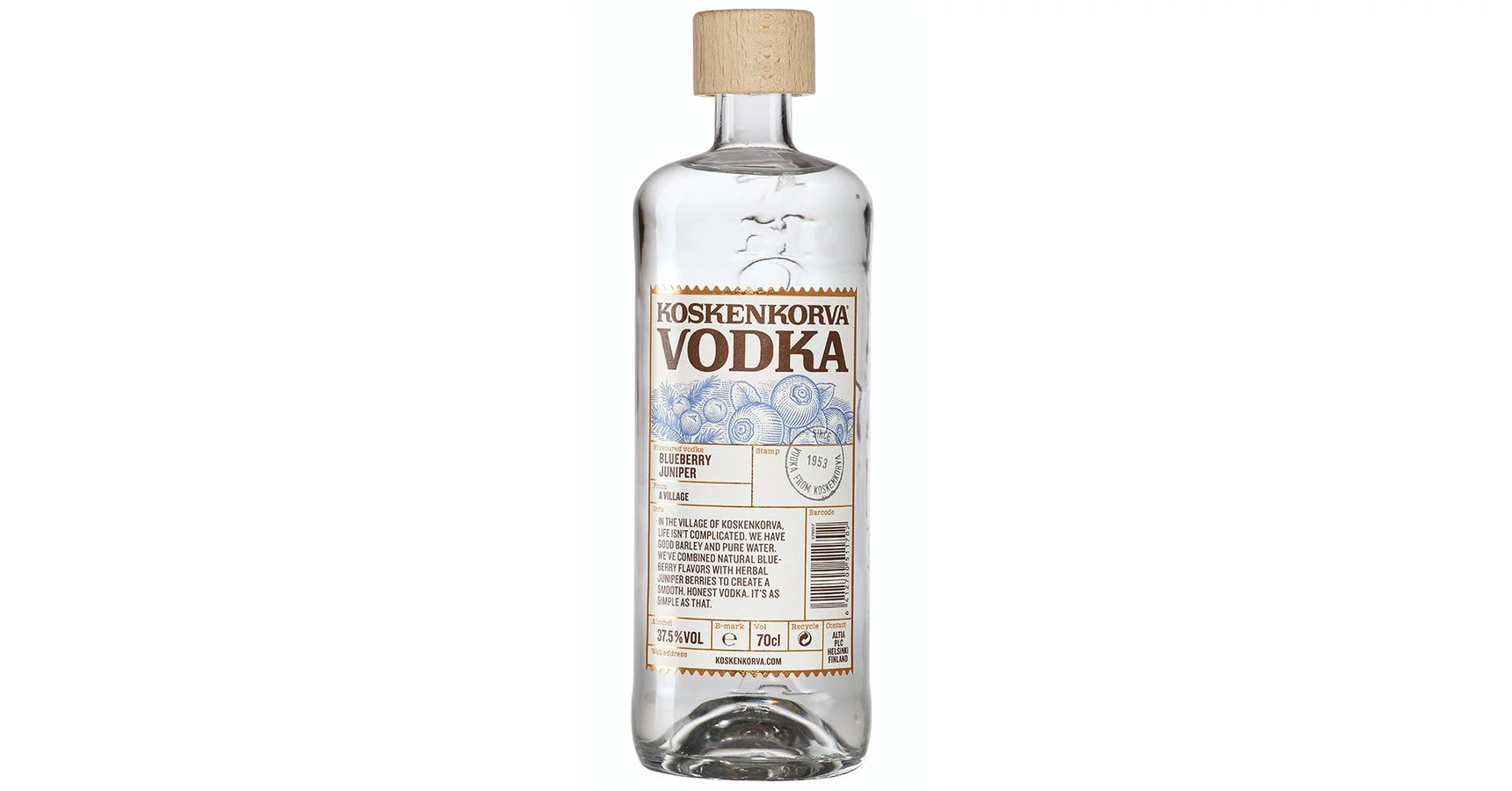 Koskenkorva Blueberry Juniper vodka DRS (0,7L / 37,5%) - Ízesített ...