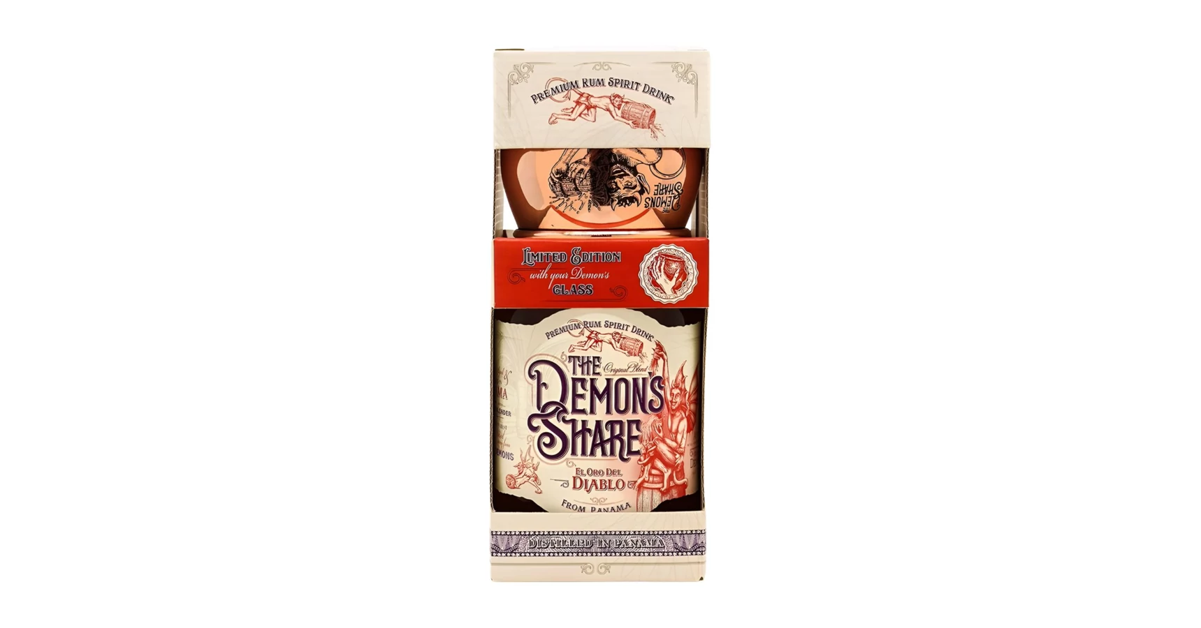 The Demons Share 3 éves rum díszdobozban 1 fémpohárral DRS (0,7L / 40% ...